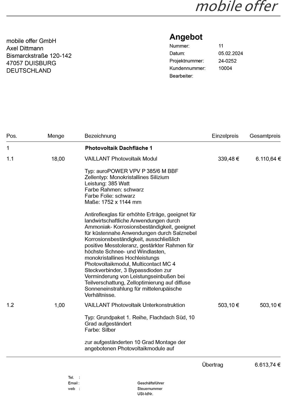 SHK-Konfigurator inkl. Photovoltaik - Label Software